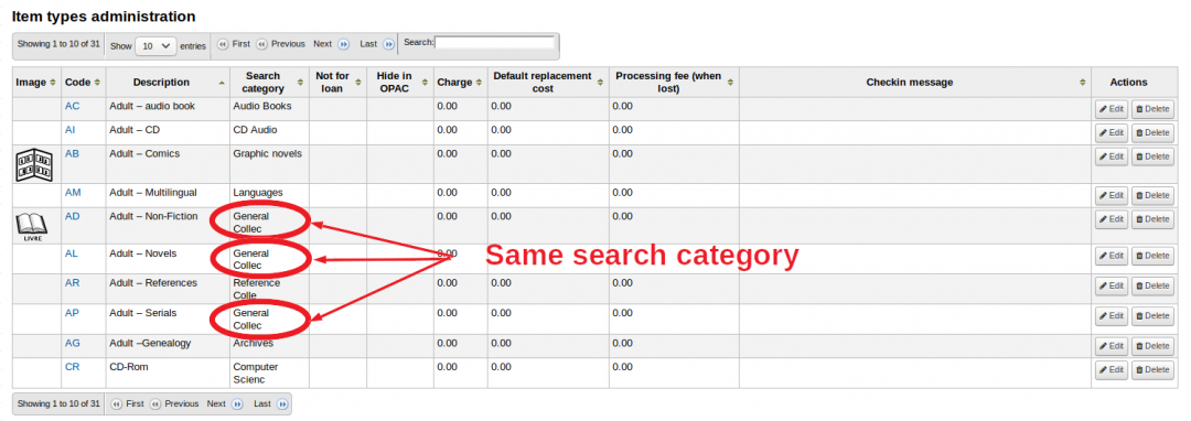 How to create item type search categories | Solutions inLibro inc.