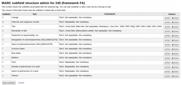 How to modify a MARC framework in a spreadsheet file | Solutions ...