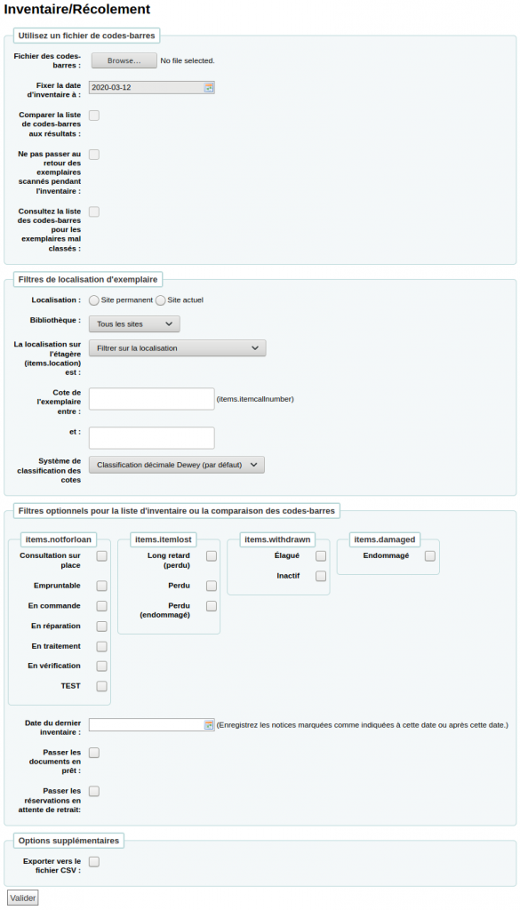 Faire un inventaire par liste de documents | Solutions inLibro inc.