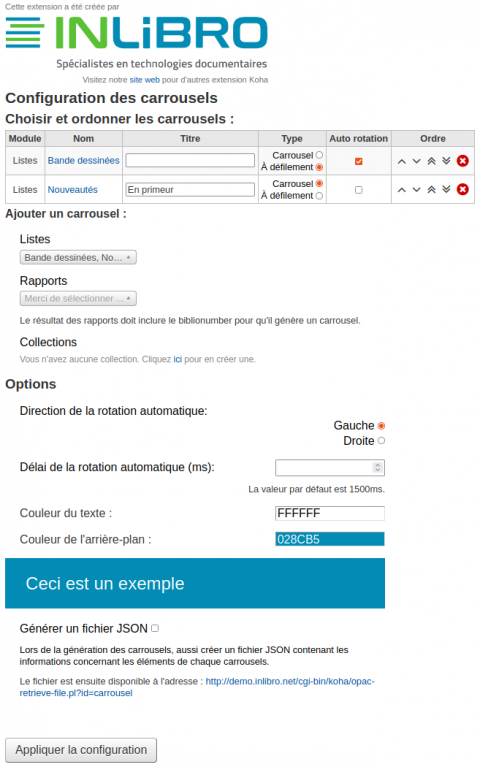Instructions carrousel | Solutions inLibro inc.