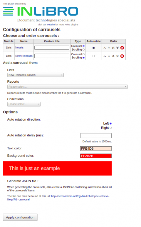 Carousel Instructions | Solutions inLibro inc.