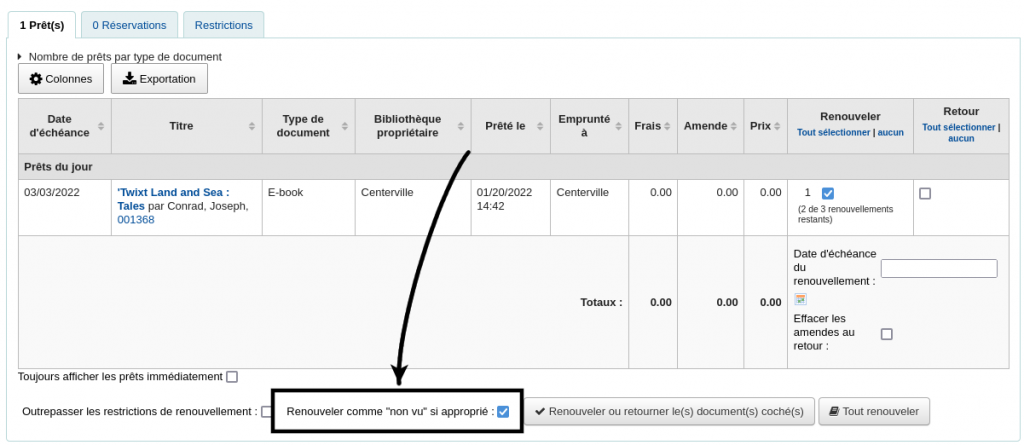 Renouvellements « vus » et « non vus » | Solutions inLibro inc.