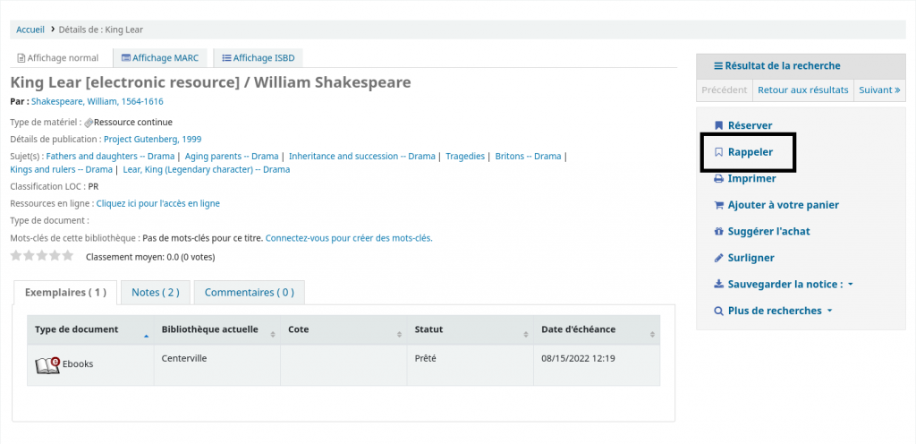 Rappeler un document | Solutions inLibro inc.