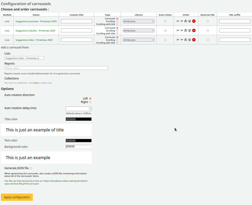 Carousel Instructions | Solutions inLibro inc.